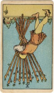 Diez de Bastos Tarot: Significado, Amor y Trabajo